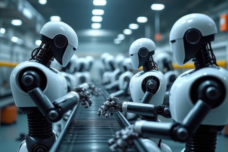 Dynamic Robot Teamwork and Interaction Stock Illustration ...