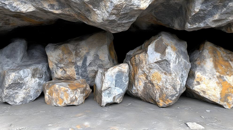 Dynamic Rock Formations Creating a Sheltered Space, Texture of Natural ...