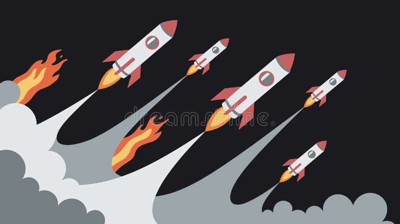 Dynamic Rocket Launch Illustration for Innovation Themes Stock Vector ...