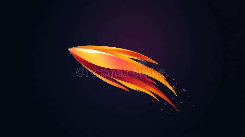Dynamic Rocket Launch Logo with Aerodynamic Design and Fiery Trail in ...