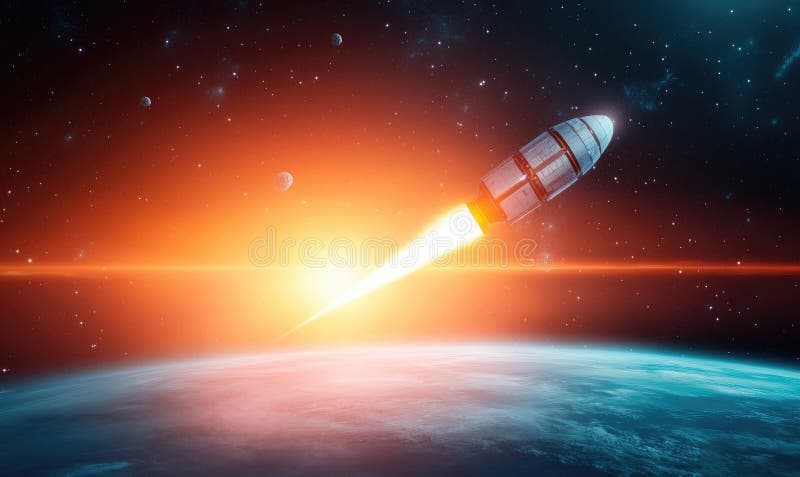 A Dynamic Rocket Launch Scene Depicting Space Exploration with Vibrant ...
