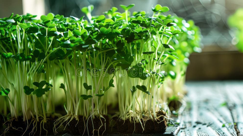 Dynamic Root Floating Technique for Microgreens Stock Illustration ...
