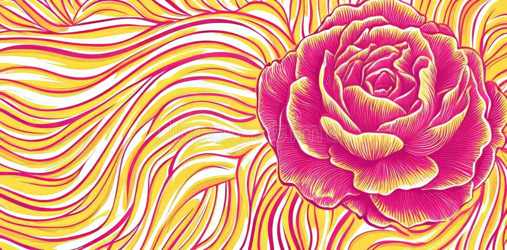 Dynamic Rose Blossom with an Abstract Painted Setting Stock Image ...