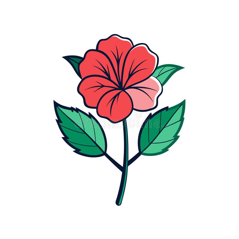 Rose of Sharon Flower Doodle Art Design of Coloring Page with Detailed ...