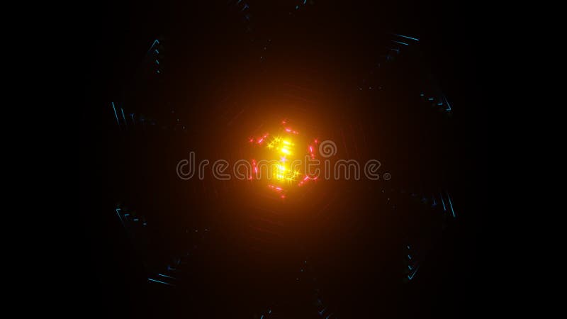 Dynamic Rotating Geometric Patterns with Neon Light Effects Stock ...