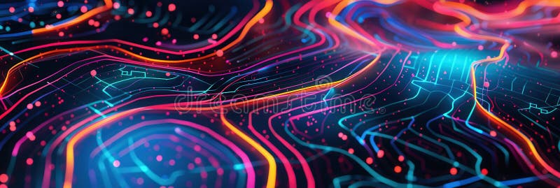 Dynamic Routes and Vibrant Lines Overlay a Map, Symbolizing ...