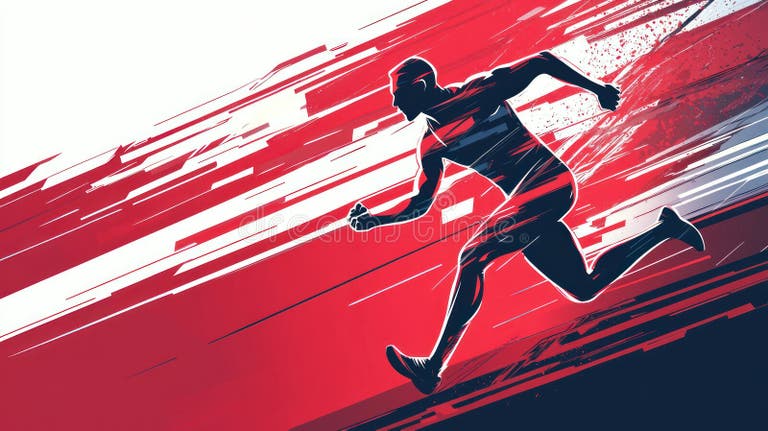 Dynamic Runner in Motion, Showcasing Strength and Endurance with Bold ...
