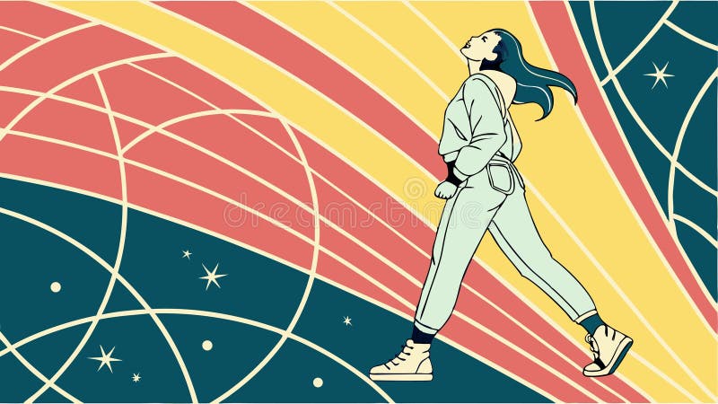 Dynamic Runner with Rainbow Arch and Stars, Motivation, Vector Design ...