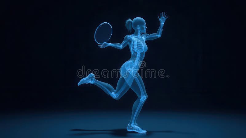 Dynamic Runner Showcasing Athletic Form and Skeletal Structure in ...
