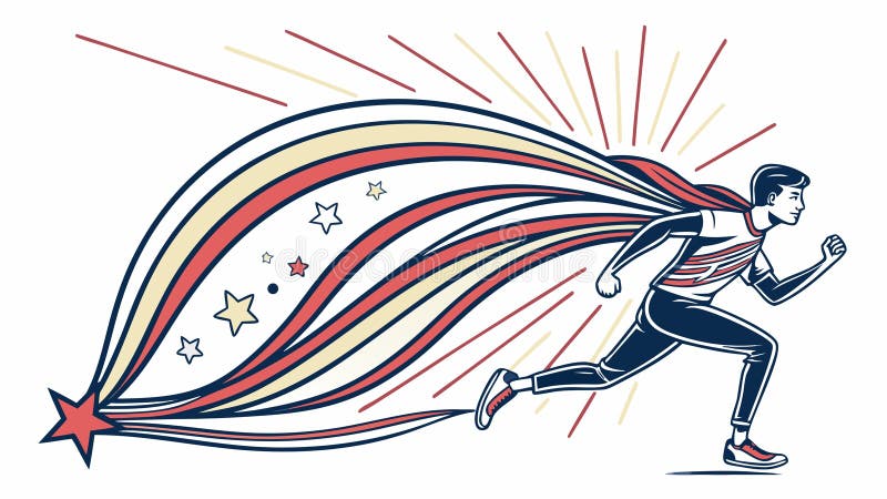 Dynamic Runner with Speed Trails, Athletic Performance, Vector Design Generative AI Stock Vector ...