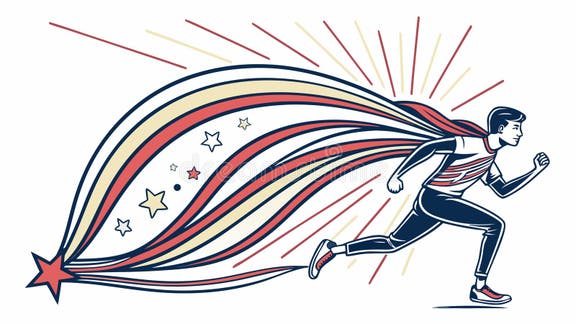 Dynamic Runner with Speed Trails, Athletic Performance, Vector Design ...