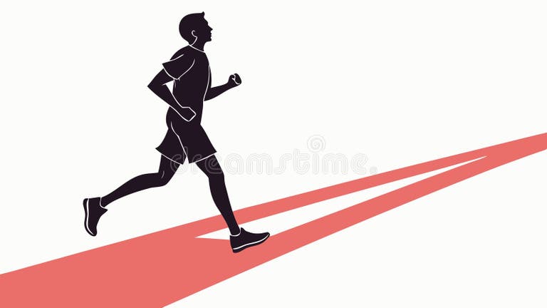 Dynamic Runner on a Track, Achieving Speed and Goals, Vector Design ...