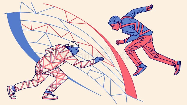 Dynamic Runners, Abstract Geometric Patterns, Speed and Competition ...