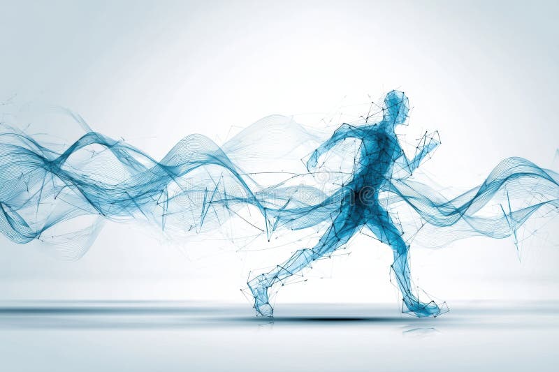 Dynamic Running Figure in a Healthy Pulse Shape Creating an Energetic ...