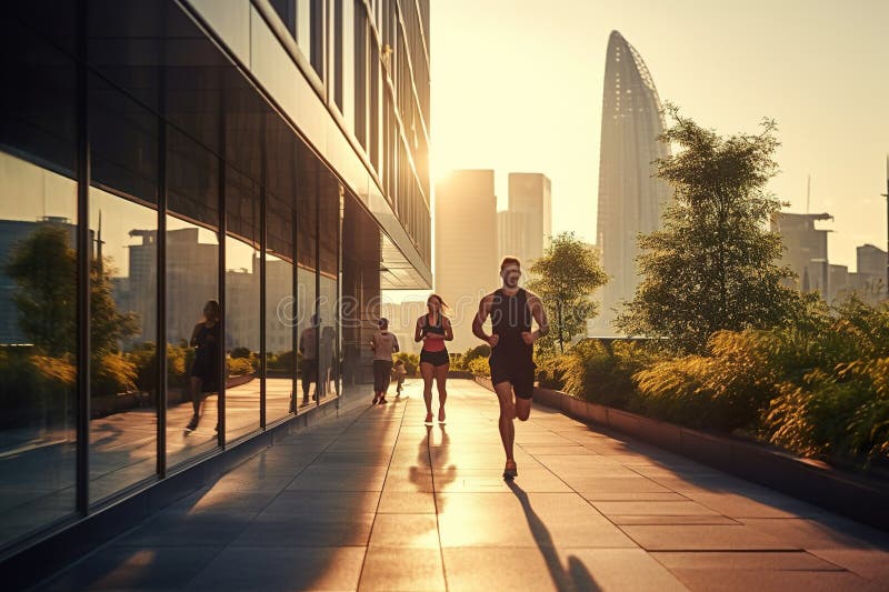 Dynamic Running Moments: Energetic Collection. Stock Illustration ...