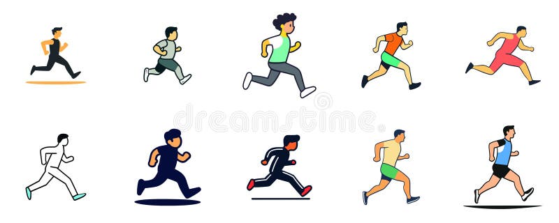Dynamic Running Motion for Fitness and Exercise Stock Vector ...