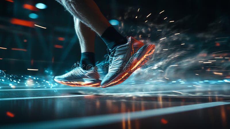 Dynamic Running Shoes in Motion a Vibrant Display of Speed Energy and ...