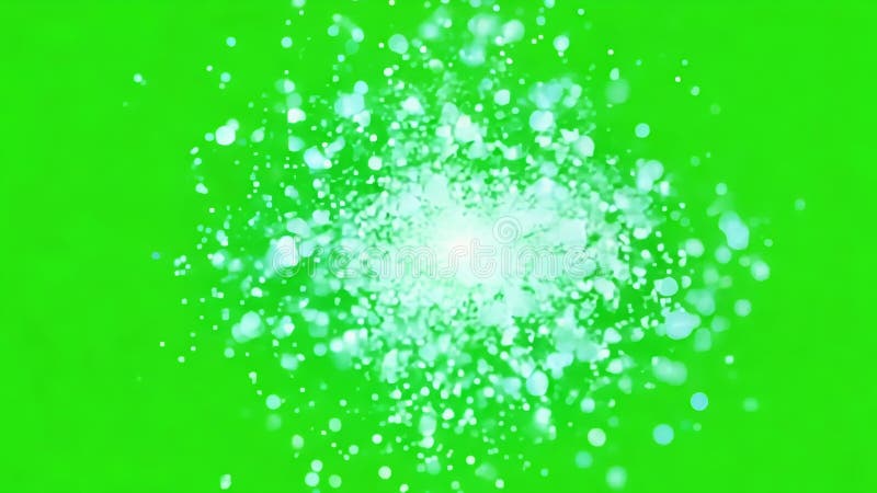 Dynamic S of Particles Pulsating in Unison. Green Screen Chromakey ...