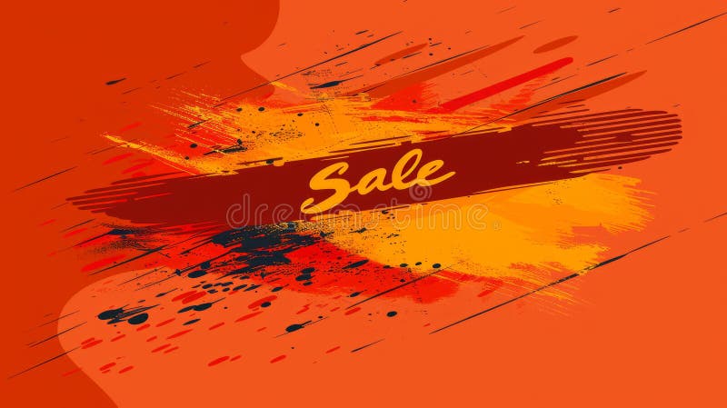 Dynamic Sale Sign on Vibrant Abstract Orange Backdrop, Concept of ...