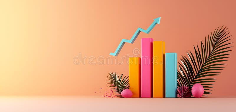 Dynamic Sales Forecast: Bright Bar Graph with Upward Trend and Lively ...