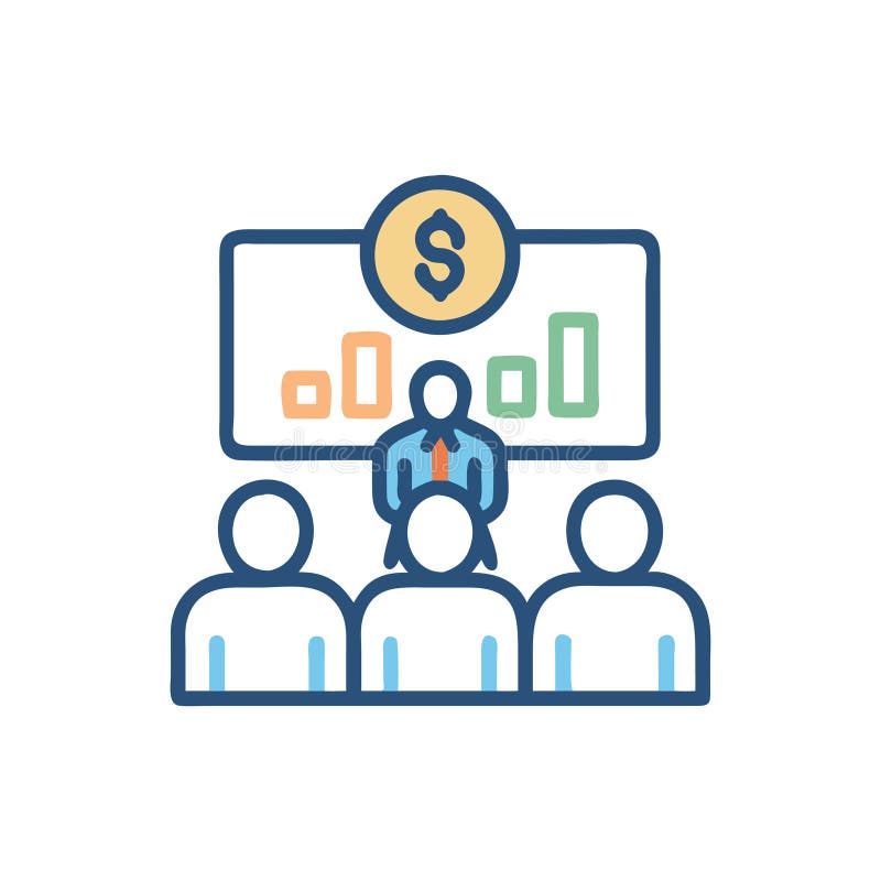 Dynamic Sales Meeting Icon for Engagement Stock Photo - Illustration of ...