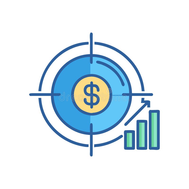 Dynamic Sales Target Icon for Achievement Stock Photo - Illustration of ...