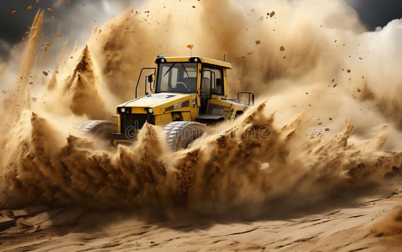 Dynamic Sand Extraction Wheel Loader. Generative AI Stock Illustration ...