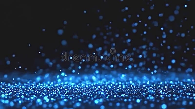 Dynamic Scattering of Blue Particles, Sparkling Like Festive Generative ...
