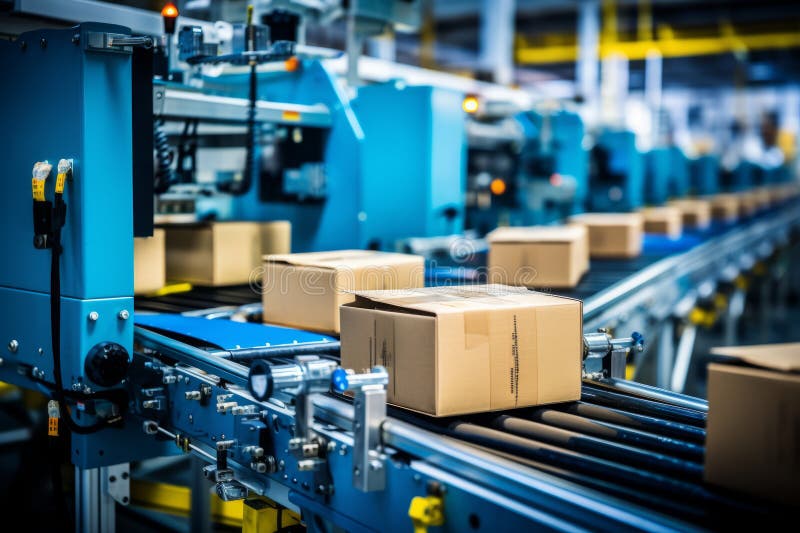 Dynamic Scene of Automated Warehouse with Continuous Flow of Cardboard ...