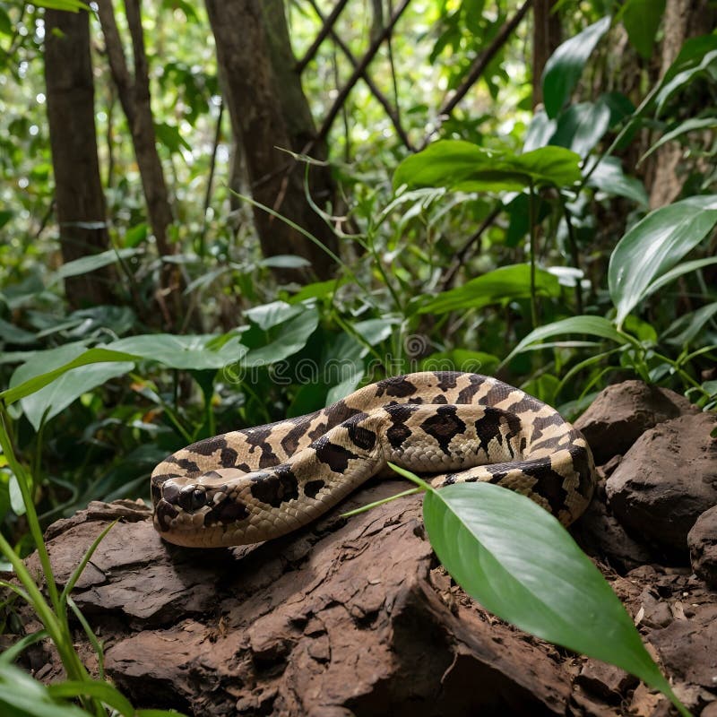 Dynamic Scene of a Boa Constrictor in Its Natural Habitat Stock ...