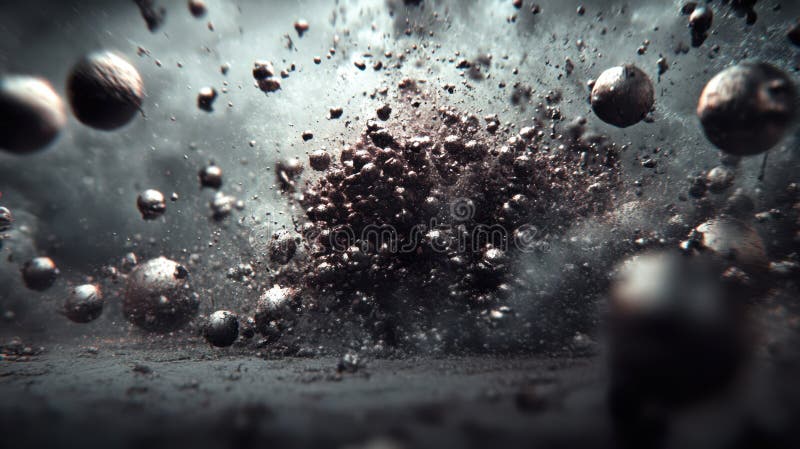 A Dynamic Scene Featuring a Cluster of Colorful Balls Soaring through ...