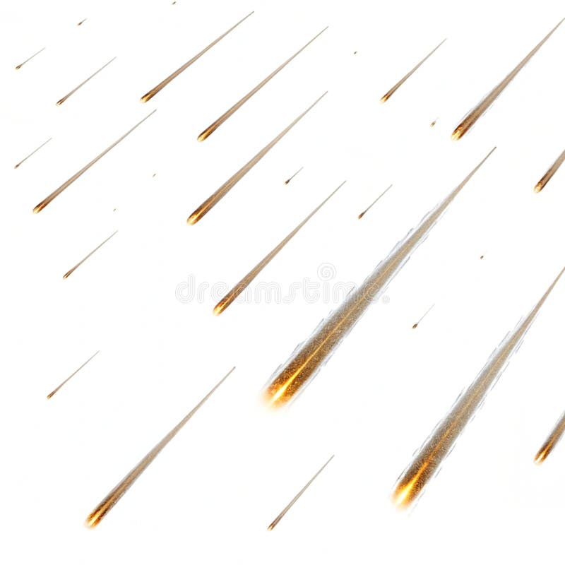 Falling Meteors Isolated on White Background Stock Illustration ...