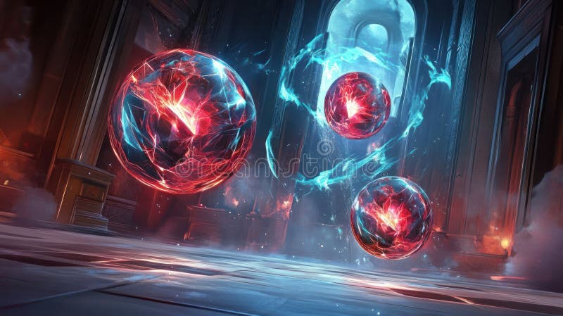 Glowing Energy Spheres in a Mysterious Ancient Chamber Stock ...
