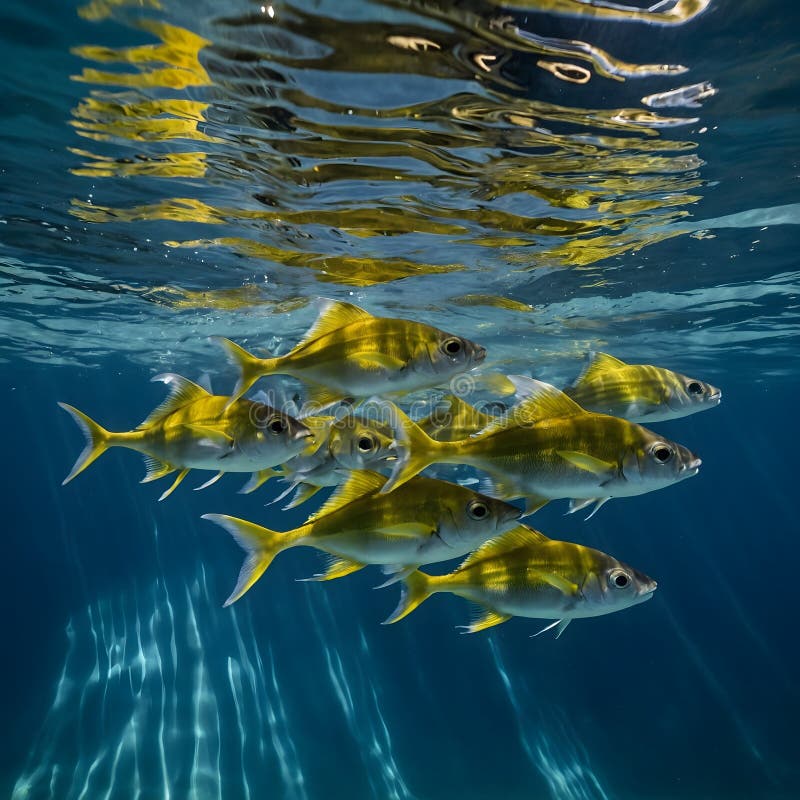 Seamless Flow: the Tequila Splitfins in a Coordinated Swim Stock Photo ...