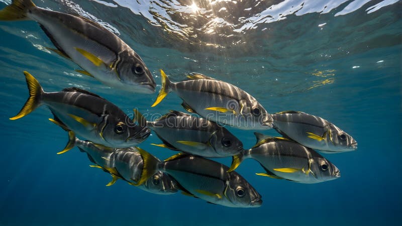 Underwater Unity: the Tequila Splitfins in Harmonious Motion Stock ...