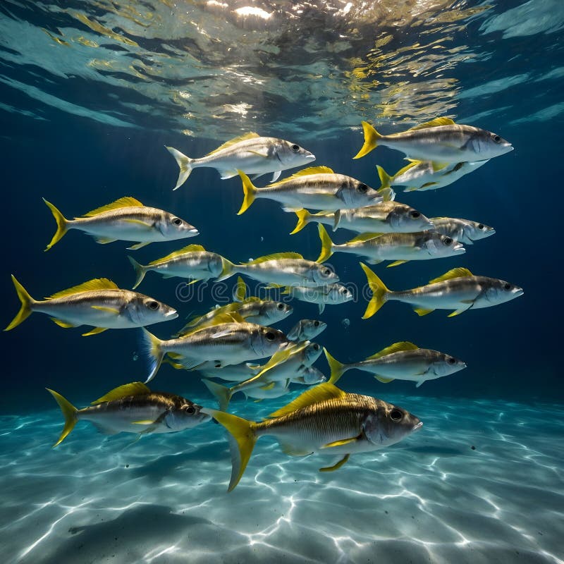 Harmonious Flow: Tequila Splitfins Swimming As One Stock Photo - Image ...