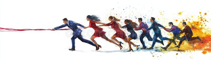 A Dynamic Scene of People Running Together Representing Teamwork ...