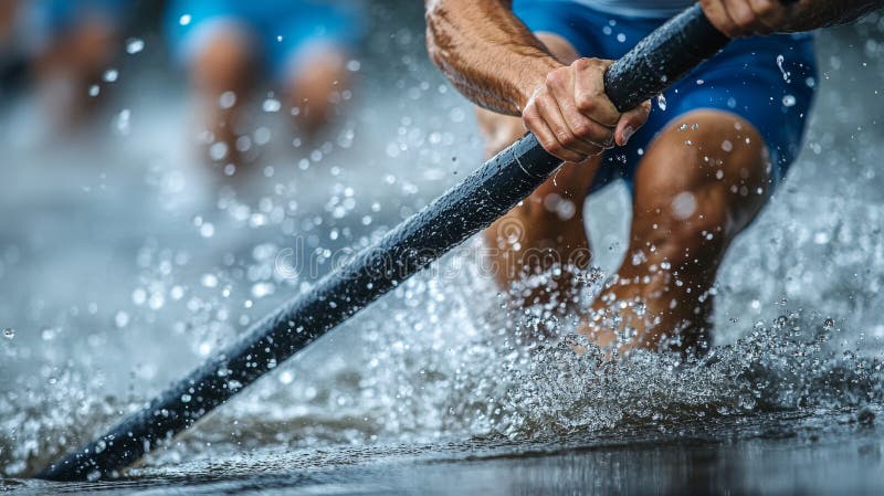 A Dynamic Scene of a Regatta, Where Rowers are in Perfect Sync, and ...