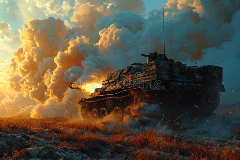 A Dynamic Scene Where Advanced Weaponry and Futuristic Projectiles ...