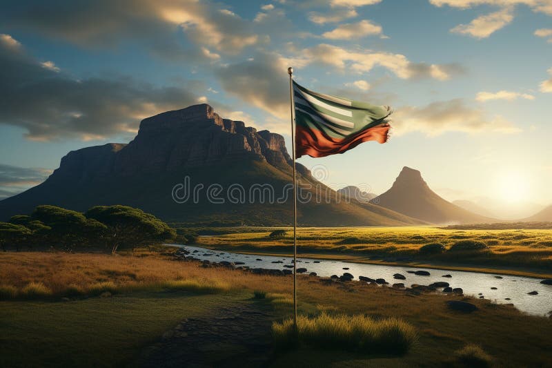 Dynamic Scenes of South African Landscapes with Stock Photo - Image of ...