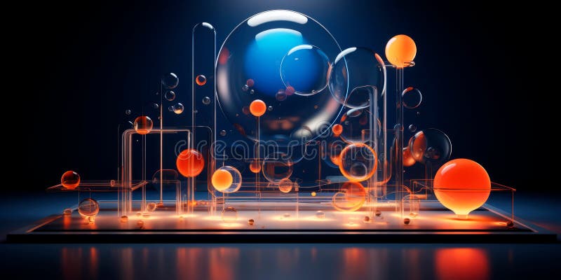 Dynamic Science Background with Abstract Geometric Shapes and Lines ...