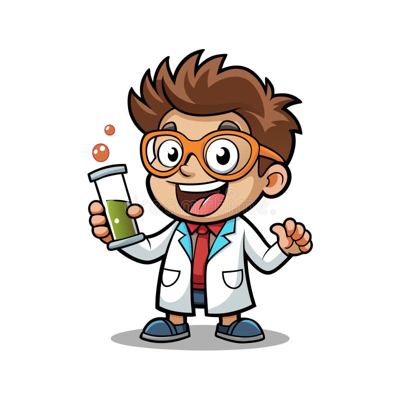 Dynamic Scientist Cartoon Exploring Stock Vector - Illustration of ...