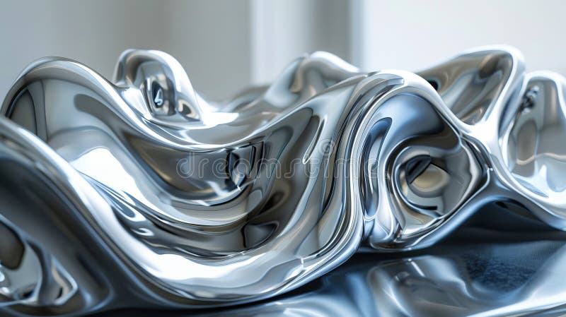 Dynamic Sculpture Captures Movement with Liquid Metal Effects Stock ...