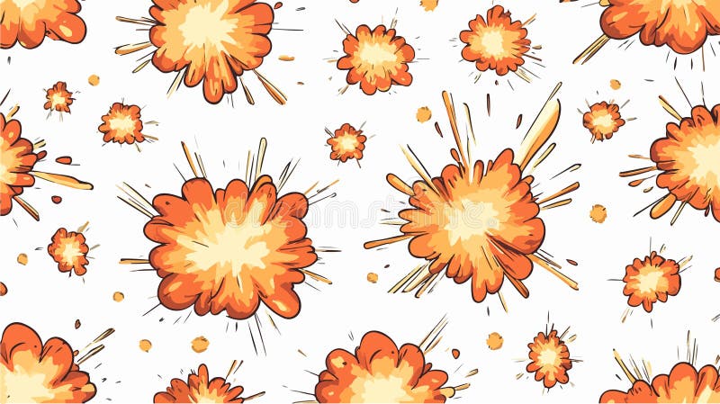 Dynamic Seamless Explosion Pattern with Big Bang Boom Design Element ...