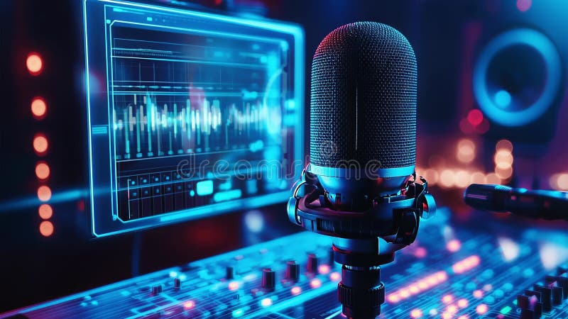 Dynamic Seamless Loop of Futuristic Audio Studio Background Stock Video ...