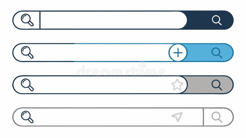 Dynamic Search Bars with Interactive Options and Suggestions, Vector ...