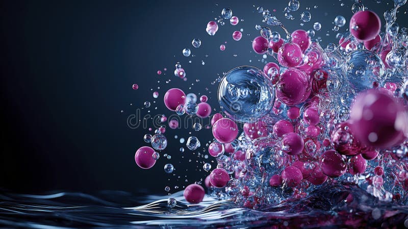 Dynamic Sequence of Colorful Shapes Breathing in Water Studio Setting ...