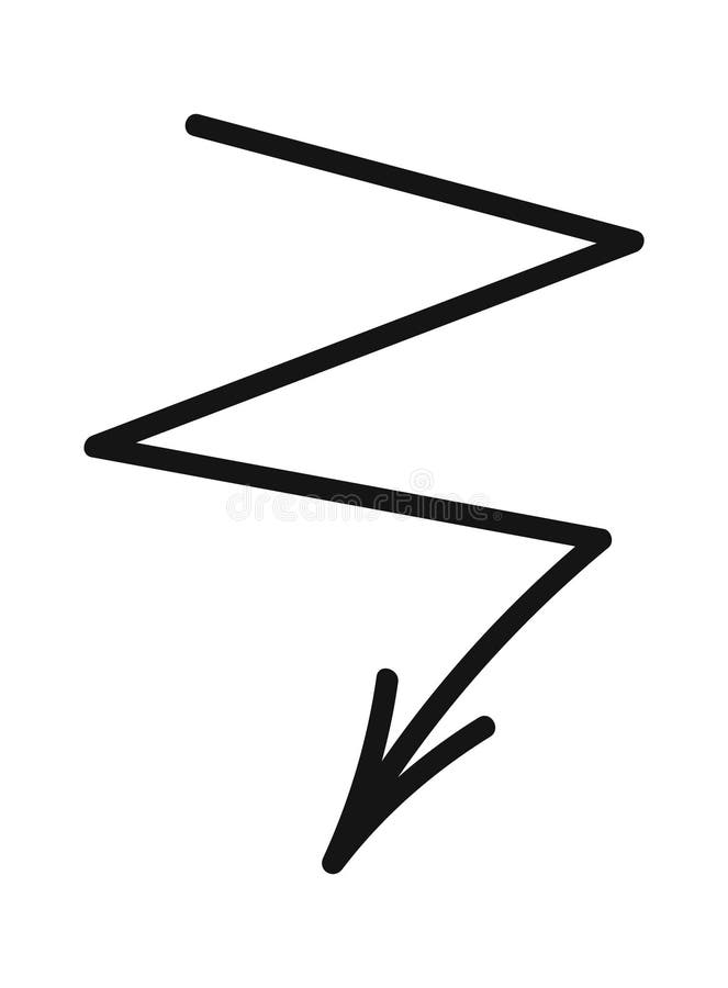 Dynamic Serrated Arrow Black Doodle Stock Illustration - Illustration ...