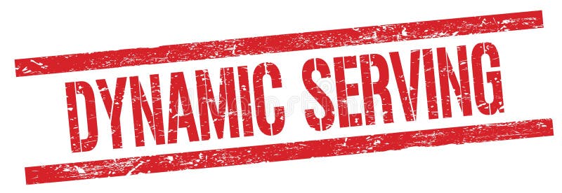 DYNAMIC SERVING Text on Red Grungy Rectangle Stamp Stock Illustration ...