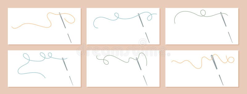 A Dynamic Set of Thread and Needle Illustrations. Stock Vector ...